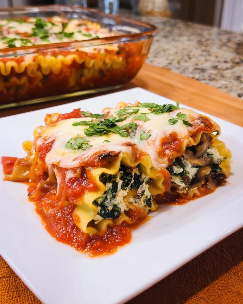 Amazing 6-Star Spinach and Mushroom Lasagna Roll Ups