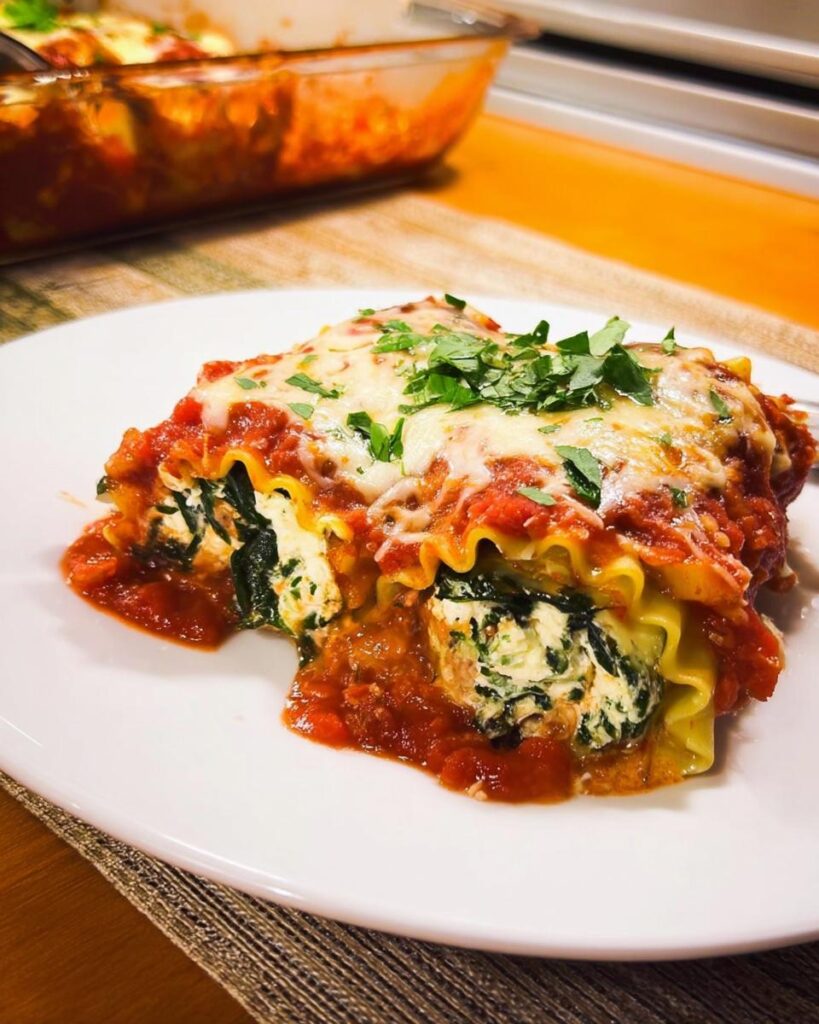 Amazing 6-Star Spinach and Mushroom Lasagna Roll Ups